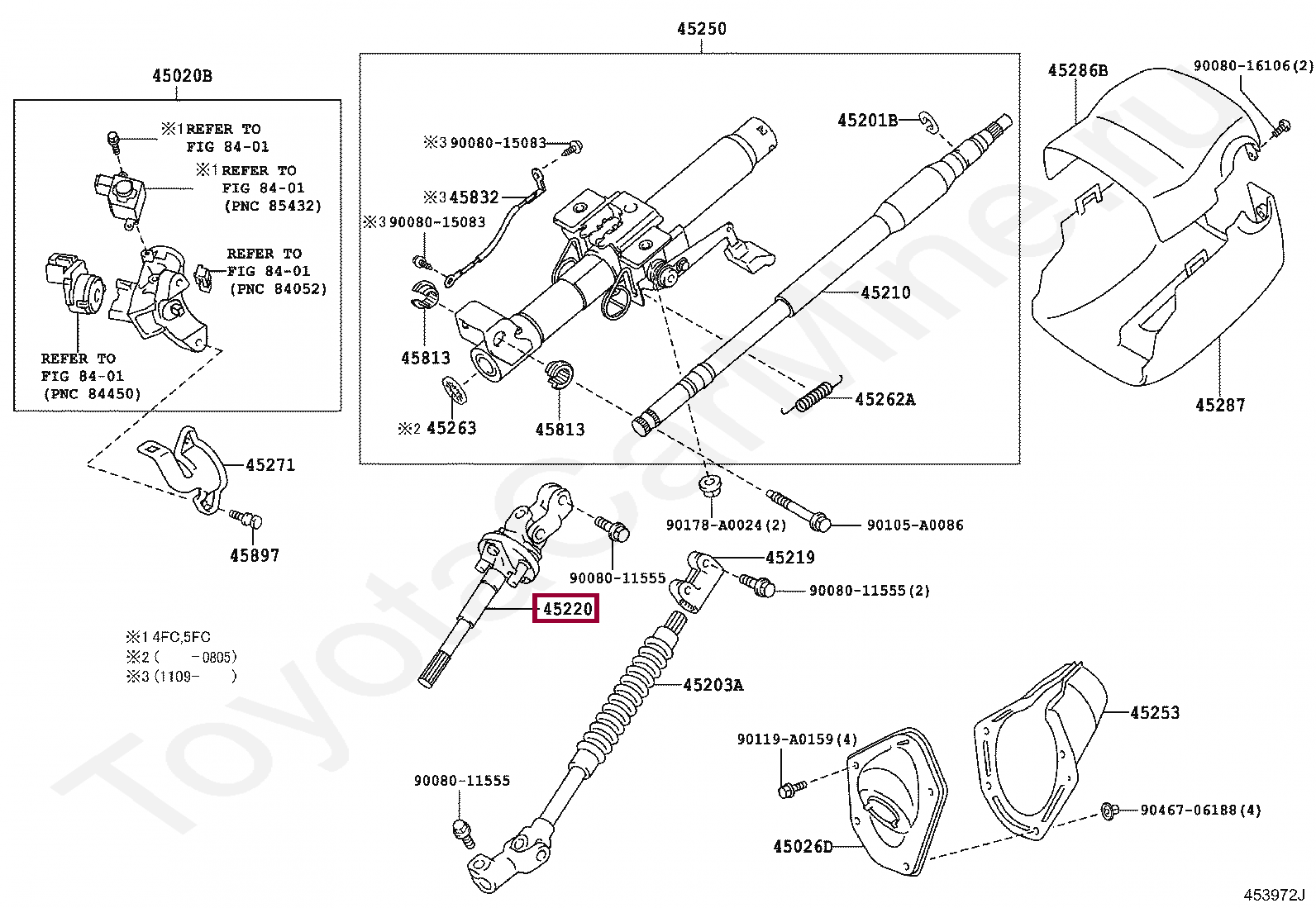 Запчасти Тойота: SHAFT ASSY, STEERING INTERMEDIATE (4522004010)