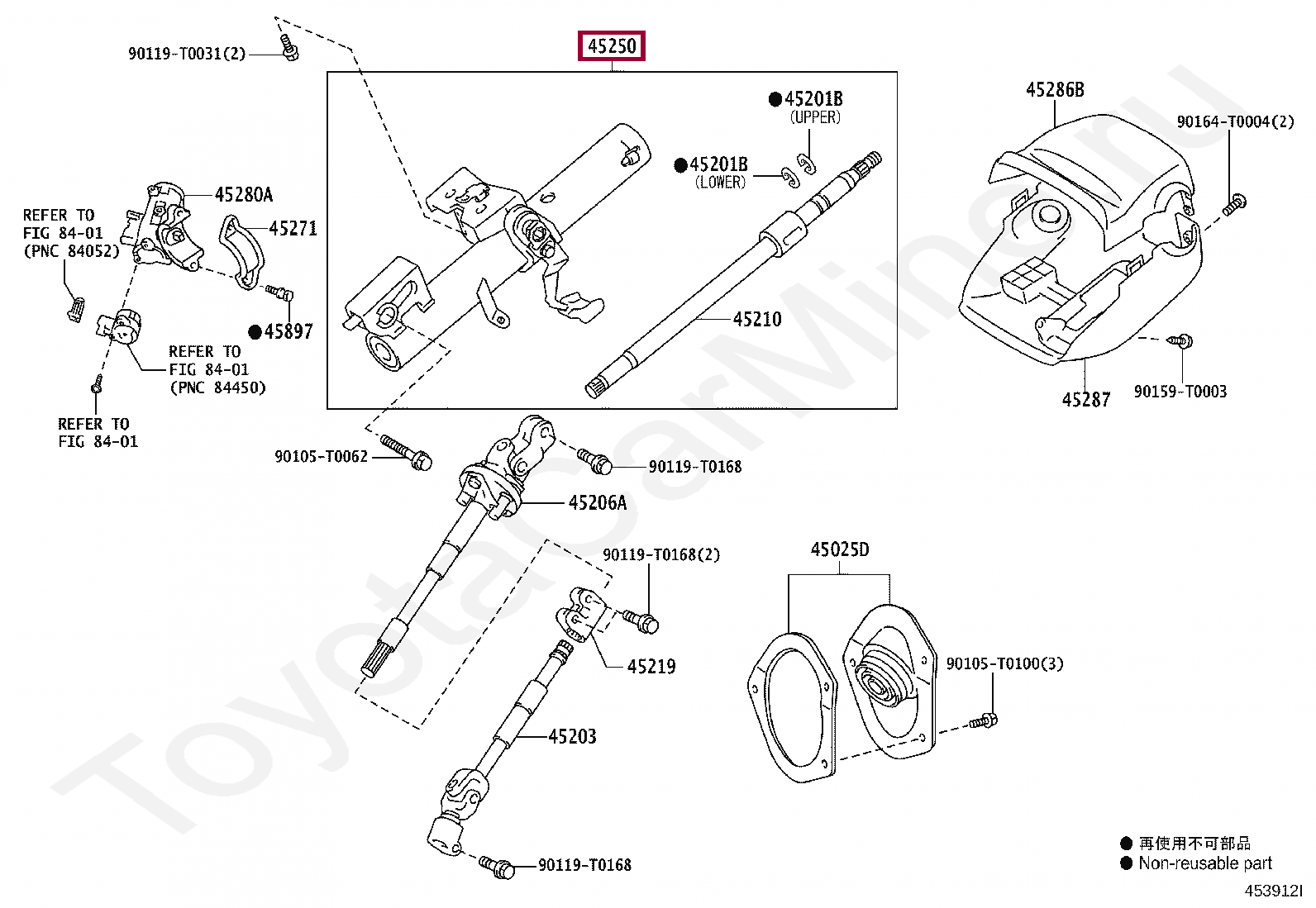 Запчасти Тойота: COLUMN ASSY, STEERING (452500K010)