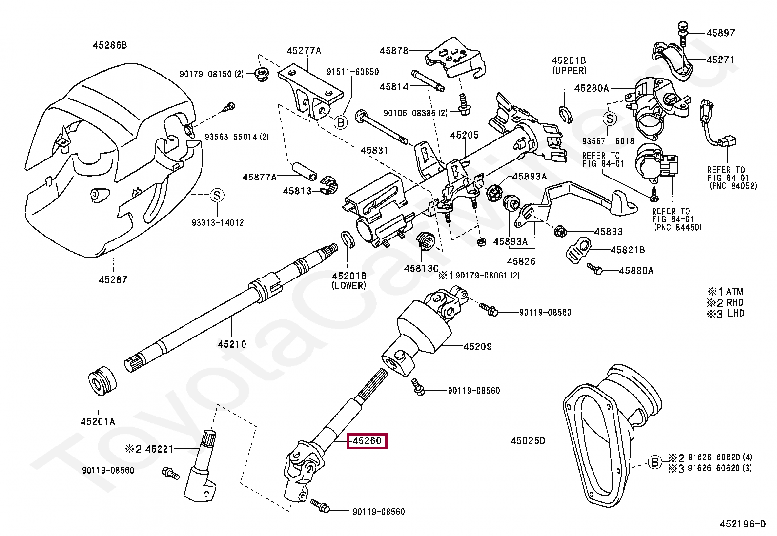 Запчасти Тойота: SHAFT ASSY, STEERING INTERMEDIATE, NO.2 (4526028060)