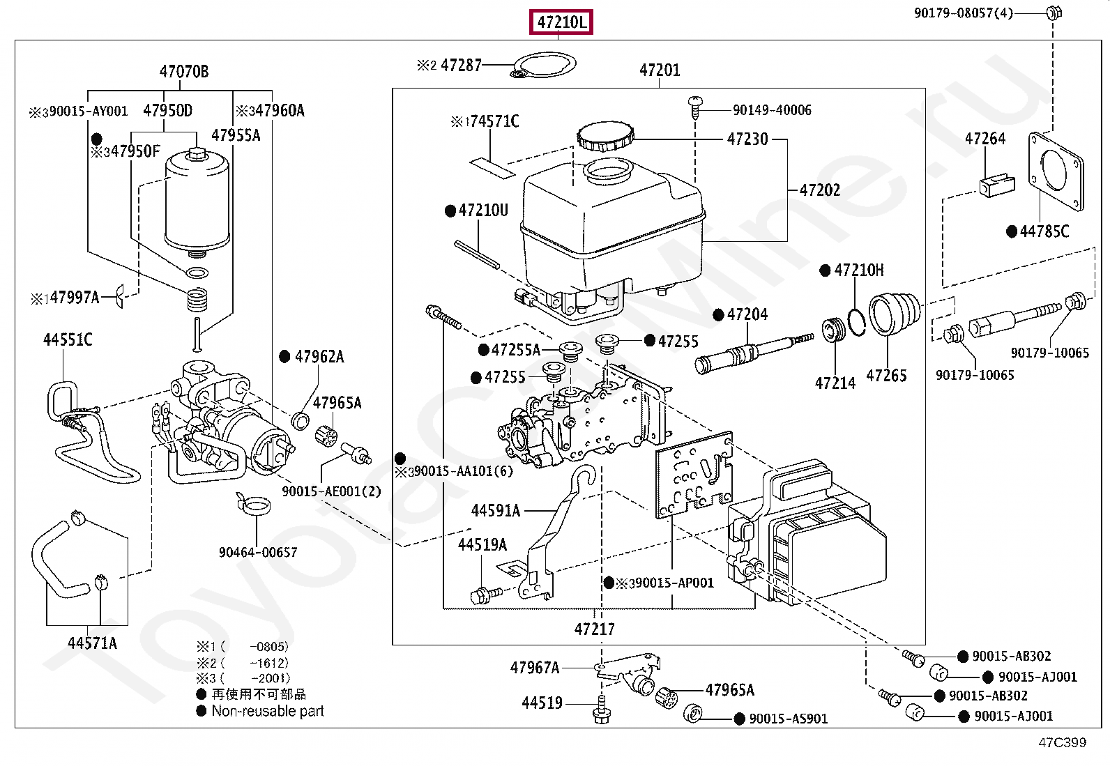 Запчасти Тойота: BRAKE BOOSTER ASSY, W/MASTER CYLINDER (4705060170)