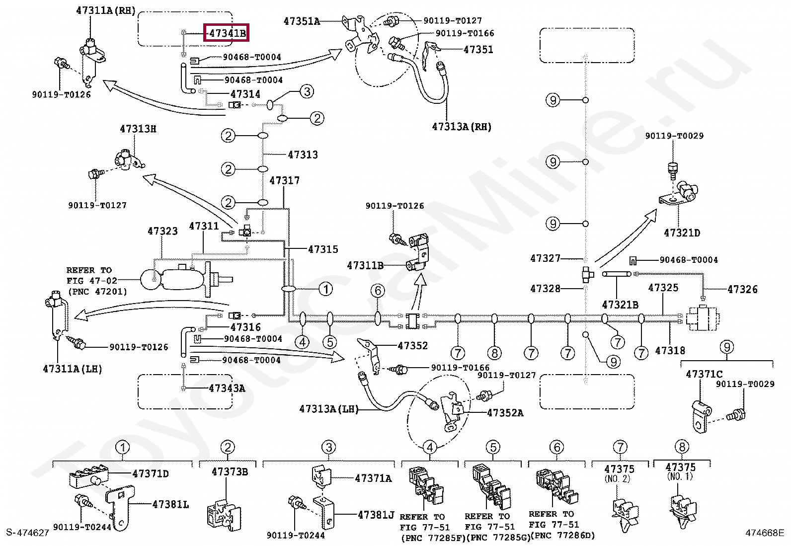 Запчасти Тойота: Трубка (473410K030)