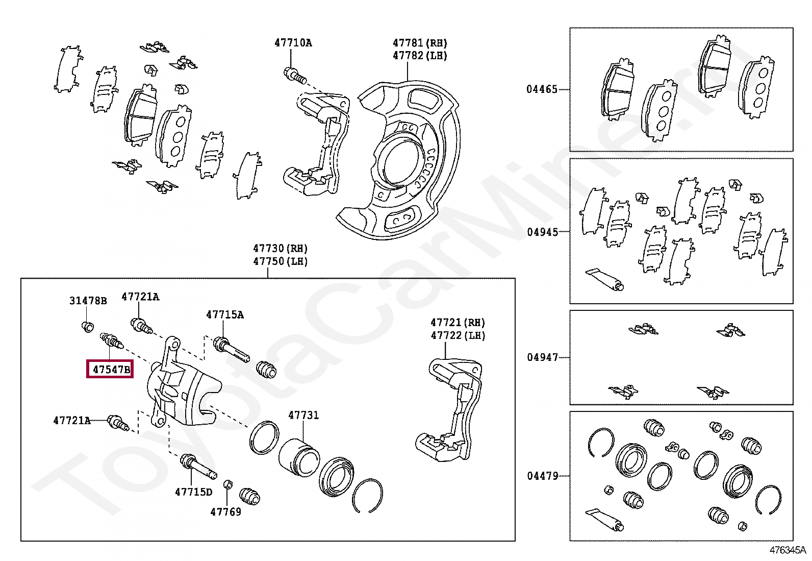 Запчасти Тойота: PLUG, BLEEDER(FOR FRONT DISC BRAKE) (475470D030)