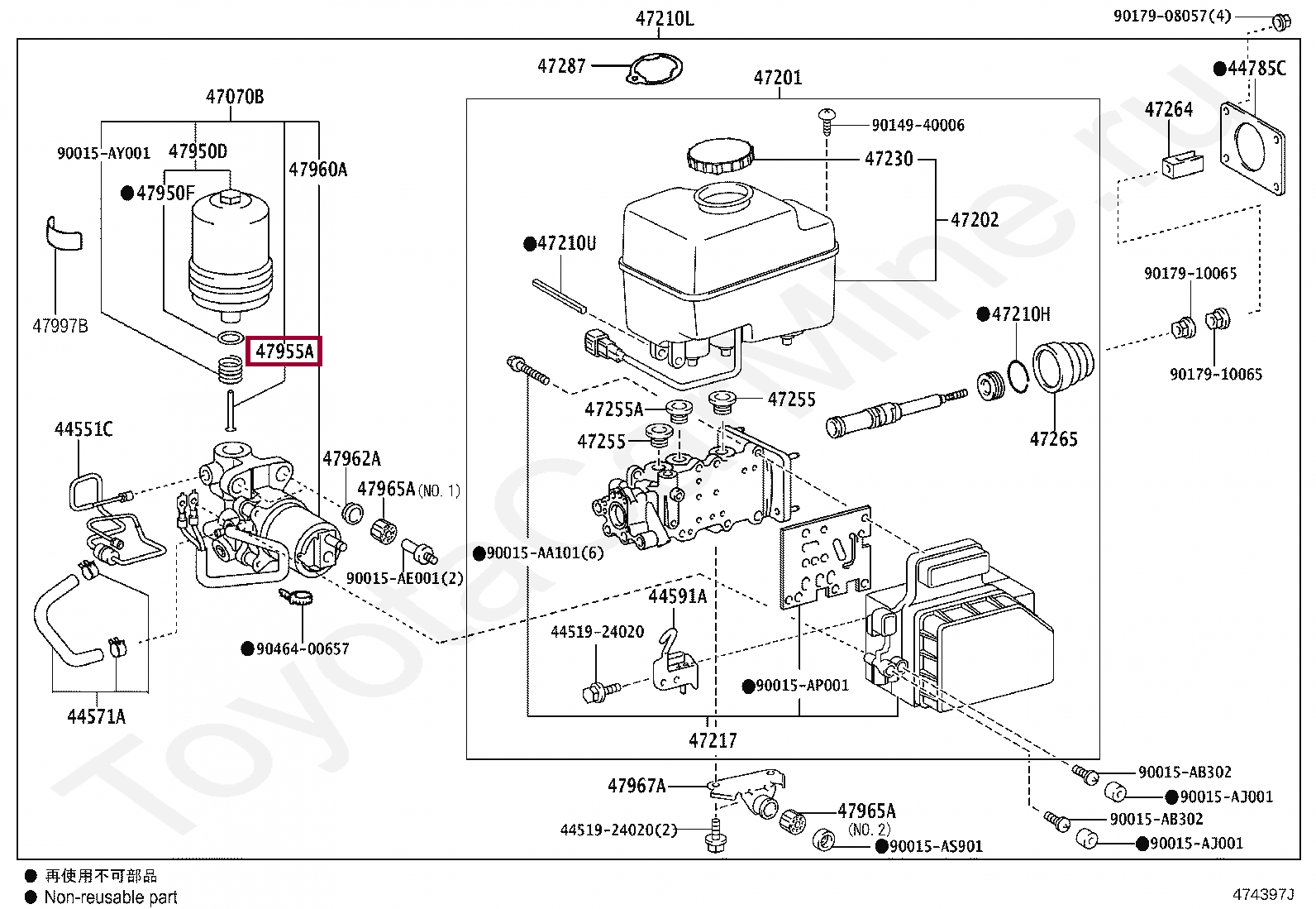 Запчасти Тойота: PIPE, BRAKE BOOSTER ACCUMULATOR (4795560010)