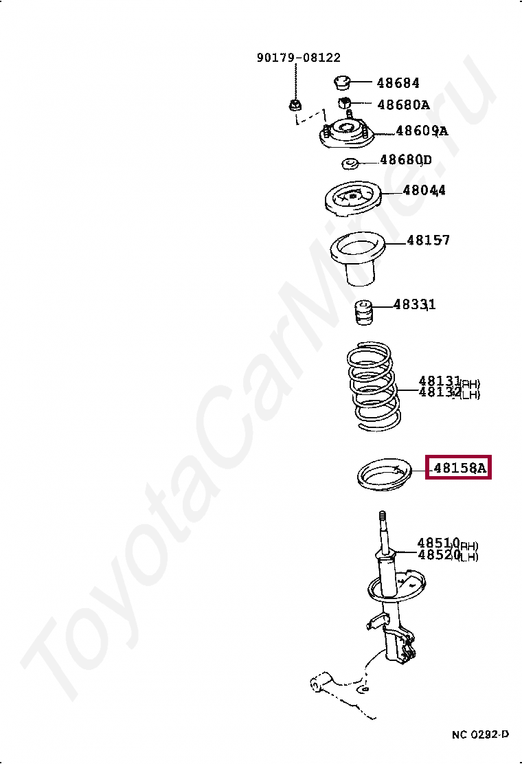 Запчасти Тойота: INSULATOR, FRONT COIL SPRING, LOWER (4815812030)