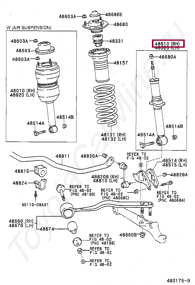 Запчасти Тойота: ABSORBER ASSY, SHOCK, FRONT LH (4851059106)