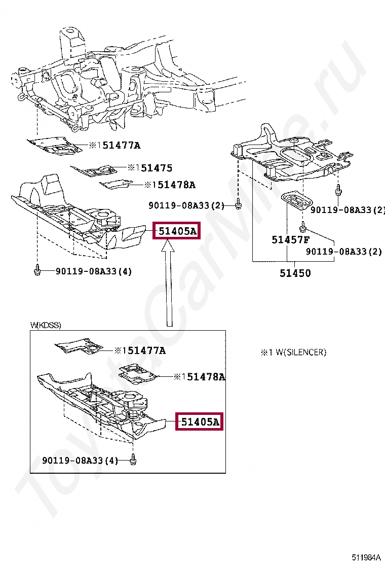 Запчасти Тойота: COVER SUB-ASSY, ENGINE UNDER, NO.1 (5140560210)