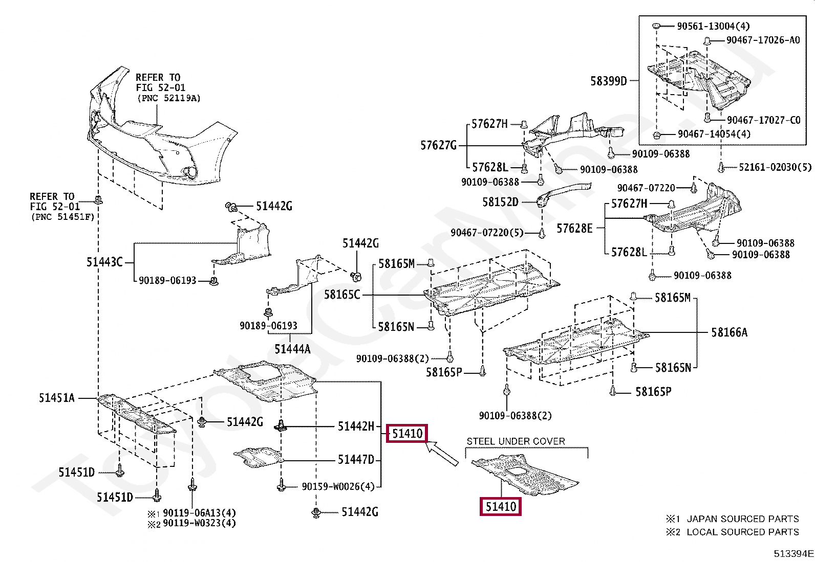 Запчасти Тойота: COVER ASSY, ENGINE UNDER, NO.1 (5141002320)