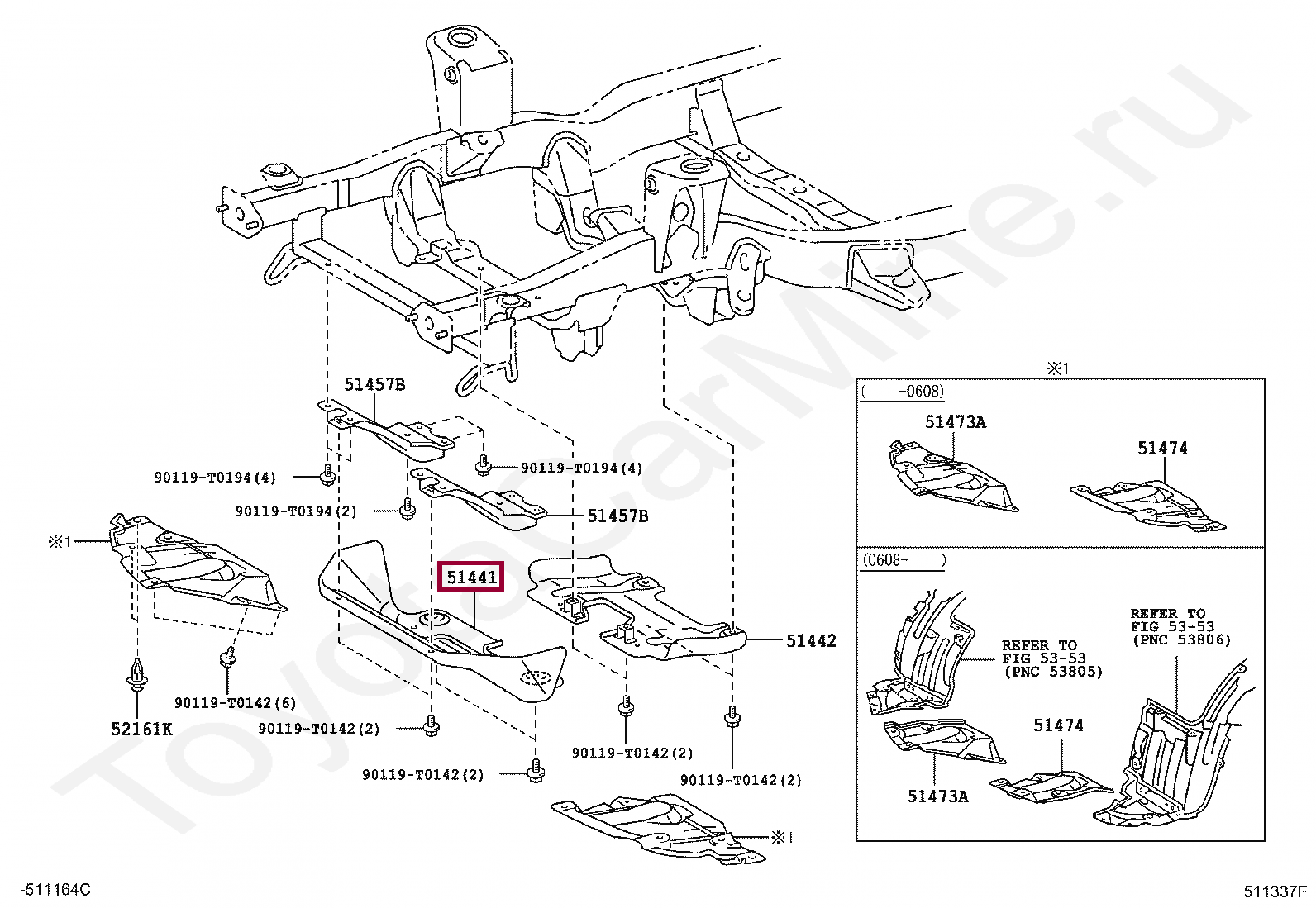 Запчасти Тойота: COVER, ENGINE UNDER, NO.1 (514100K021)