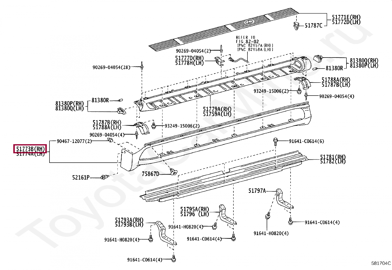 Запчасти Тойота: COVER, SIDE DOOR STEP PLATE, FRONT RH (5177360120A0)