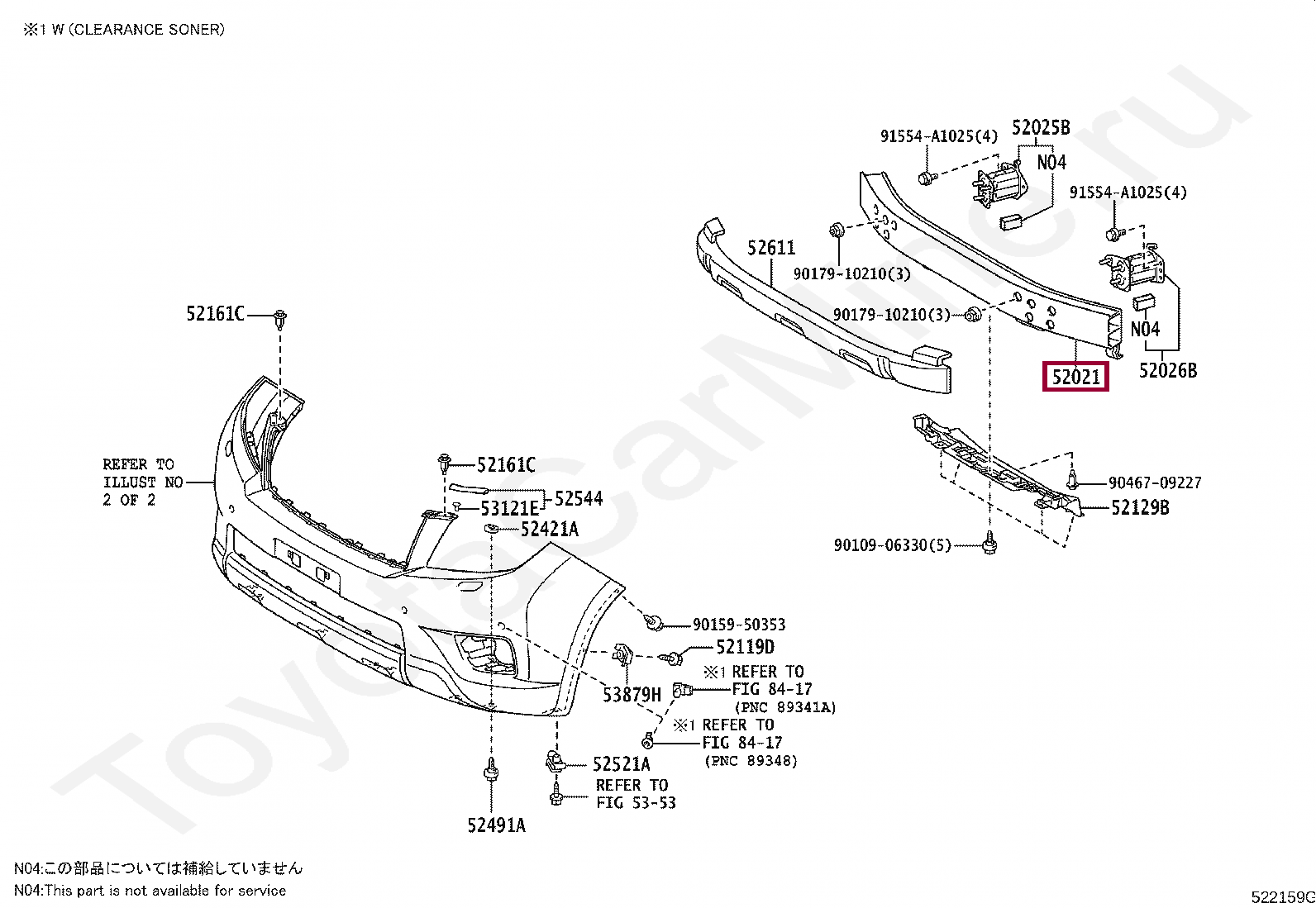 Запчасти Тойота: REINFORCEMENT SUB-ASSY, FRONT BUMPER (5202160200)