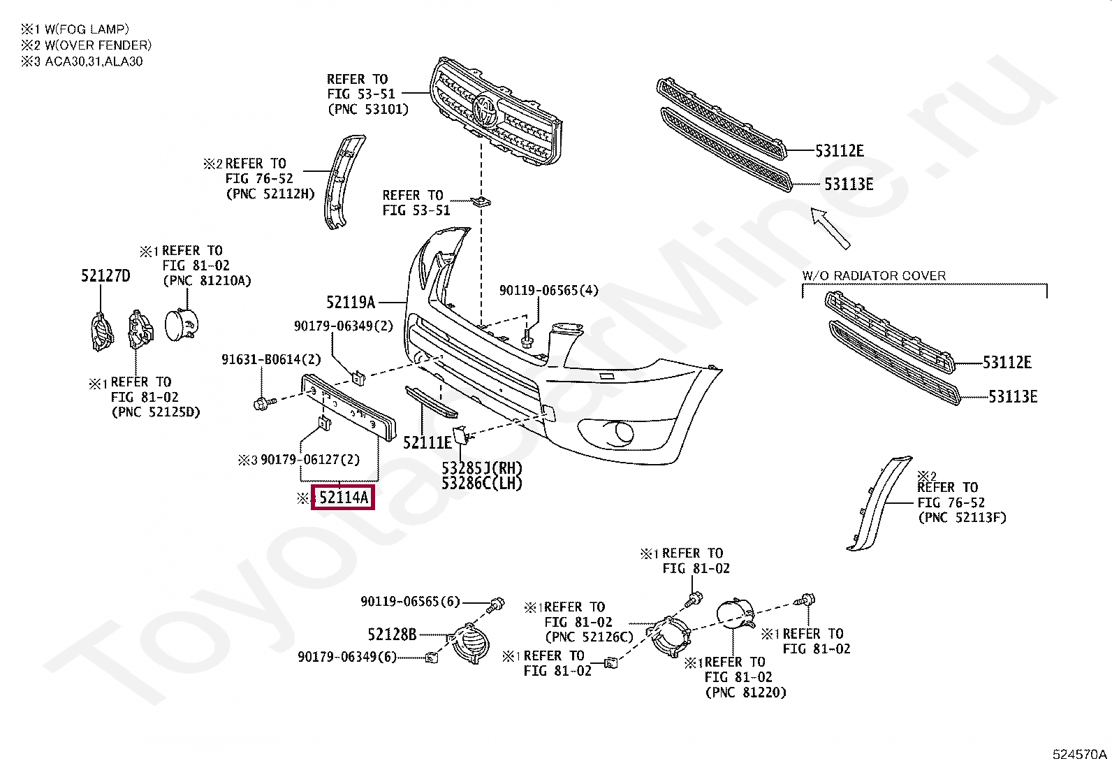 Запчасти Тойота: BRACKET, FRONT BUMPER EXTENSION MOUNTING (5211442020)