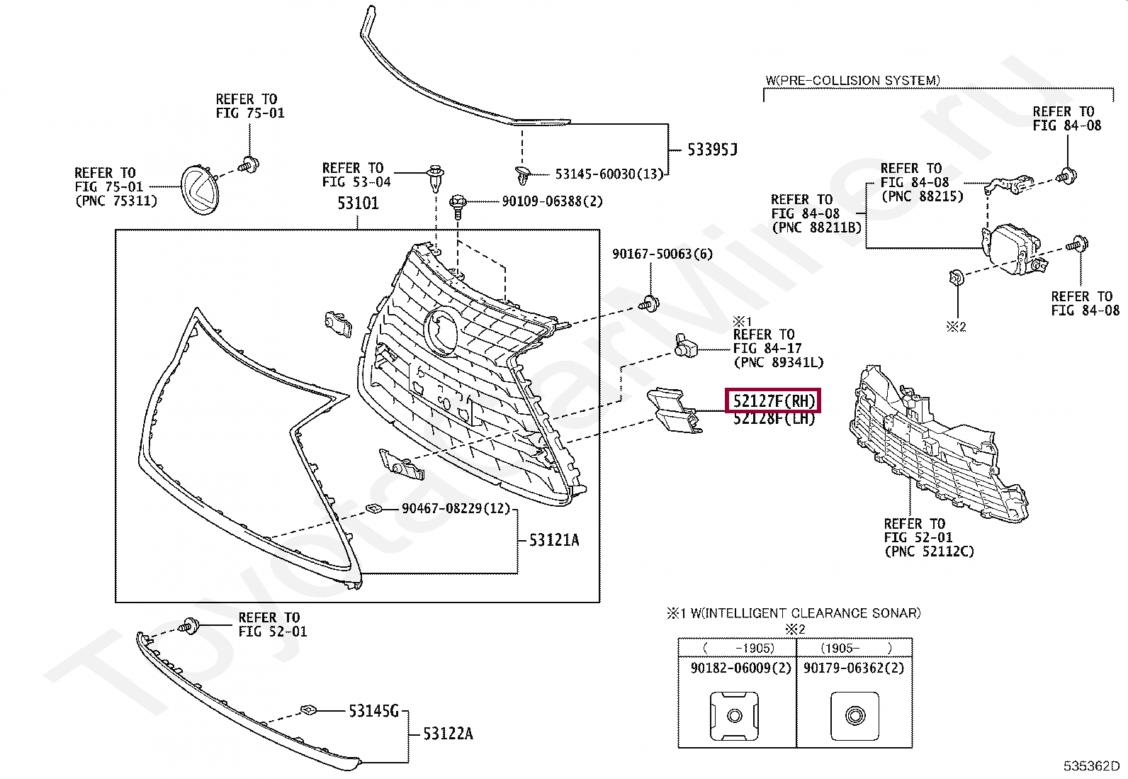 Запчасти Тойота: COVER, FRONT BUMPER HOLE (5212778050)