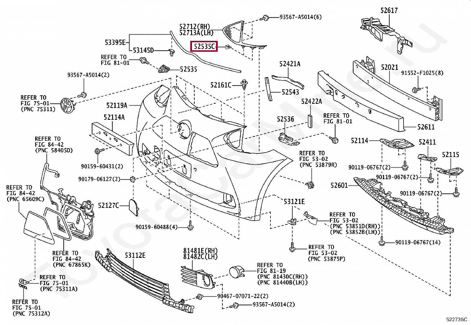 Запчасти Тойота: Клипса (5253528020)
