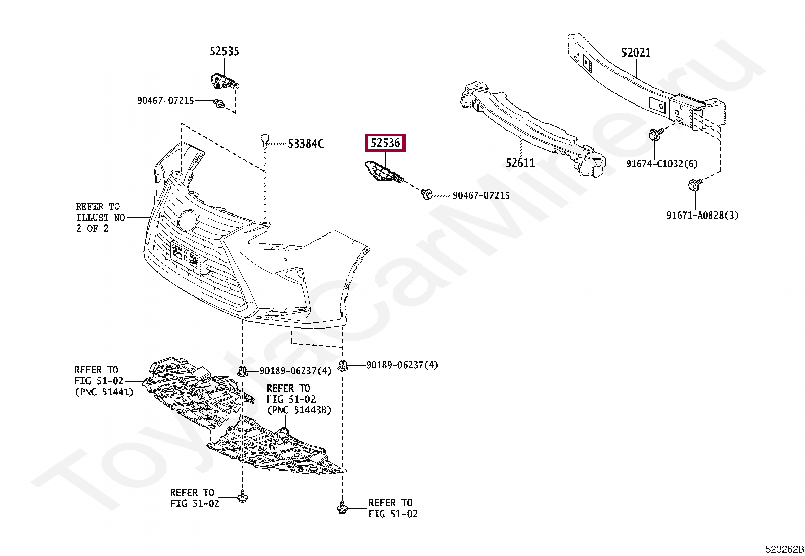 Запчасти Тойота: Кронштейн левый (525360E060)