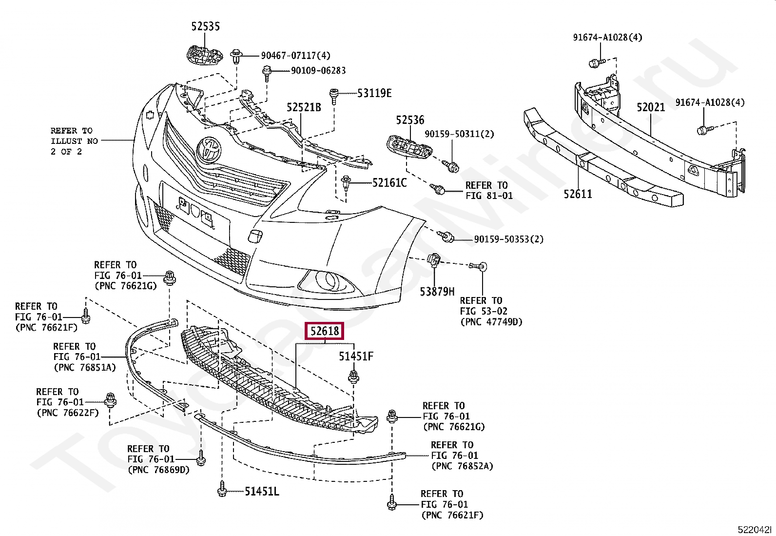 Запчасти Тойота: Защита переднего бампера ниж (526180F010)