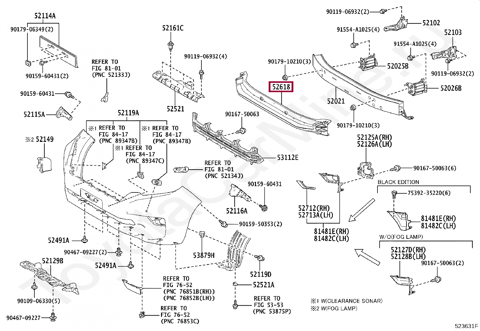 Запчасти Тойота: Абсорбер переднего бампера (5261860010)