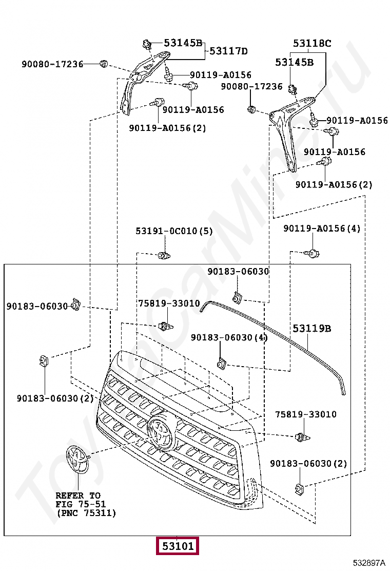 Бампер на Тойоту Секвойя