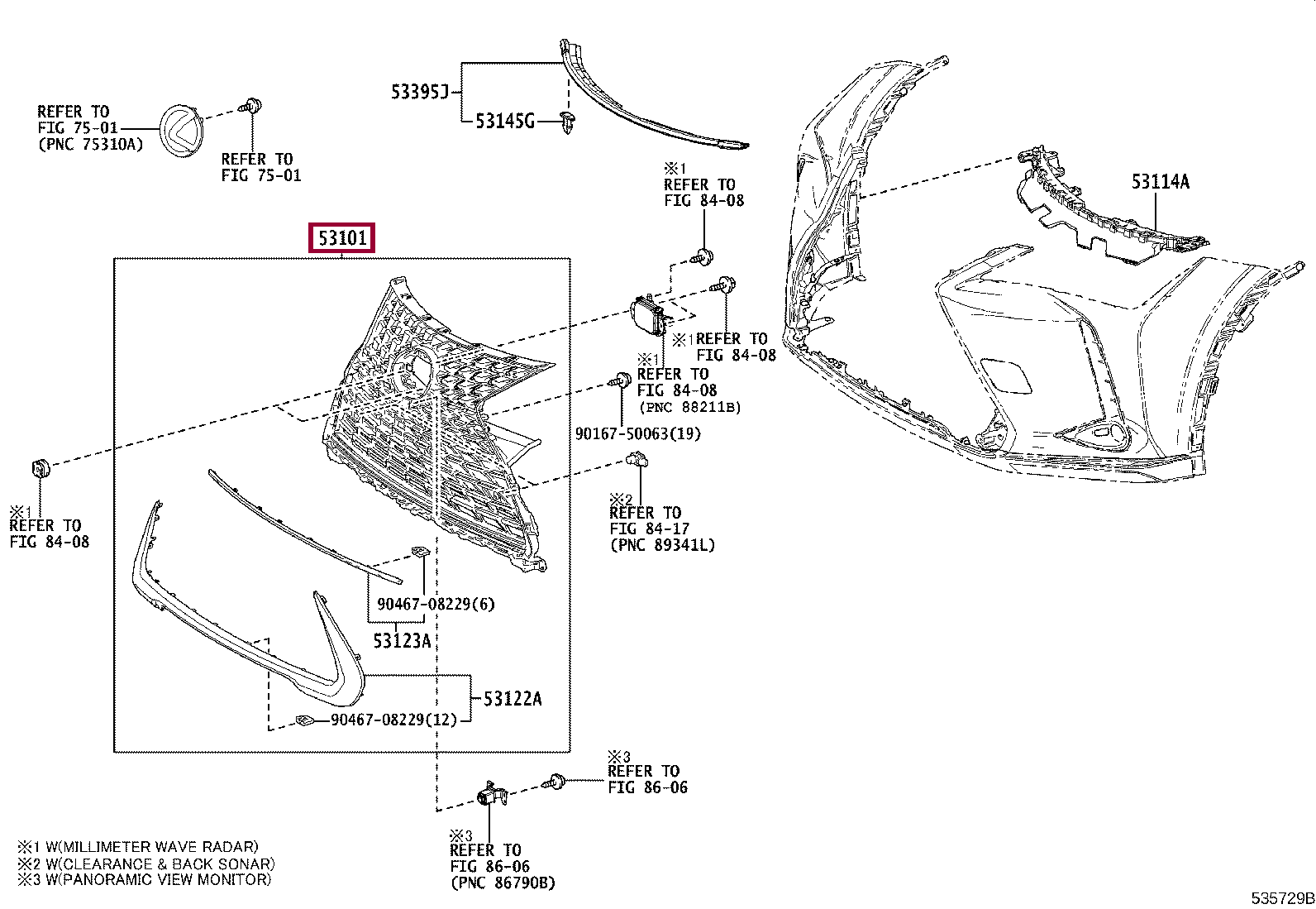 Запчасти Тойота: GRILLE SUB-ASSY, RADIATOR (5310176230)