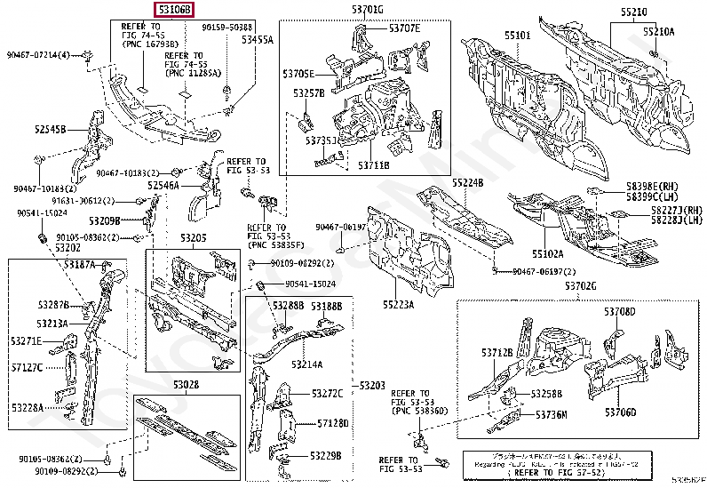 Запчасти Тойота: COVER SUB-ASSY, RADIATOR (5310658060)
