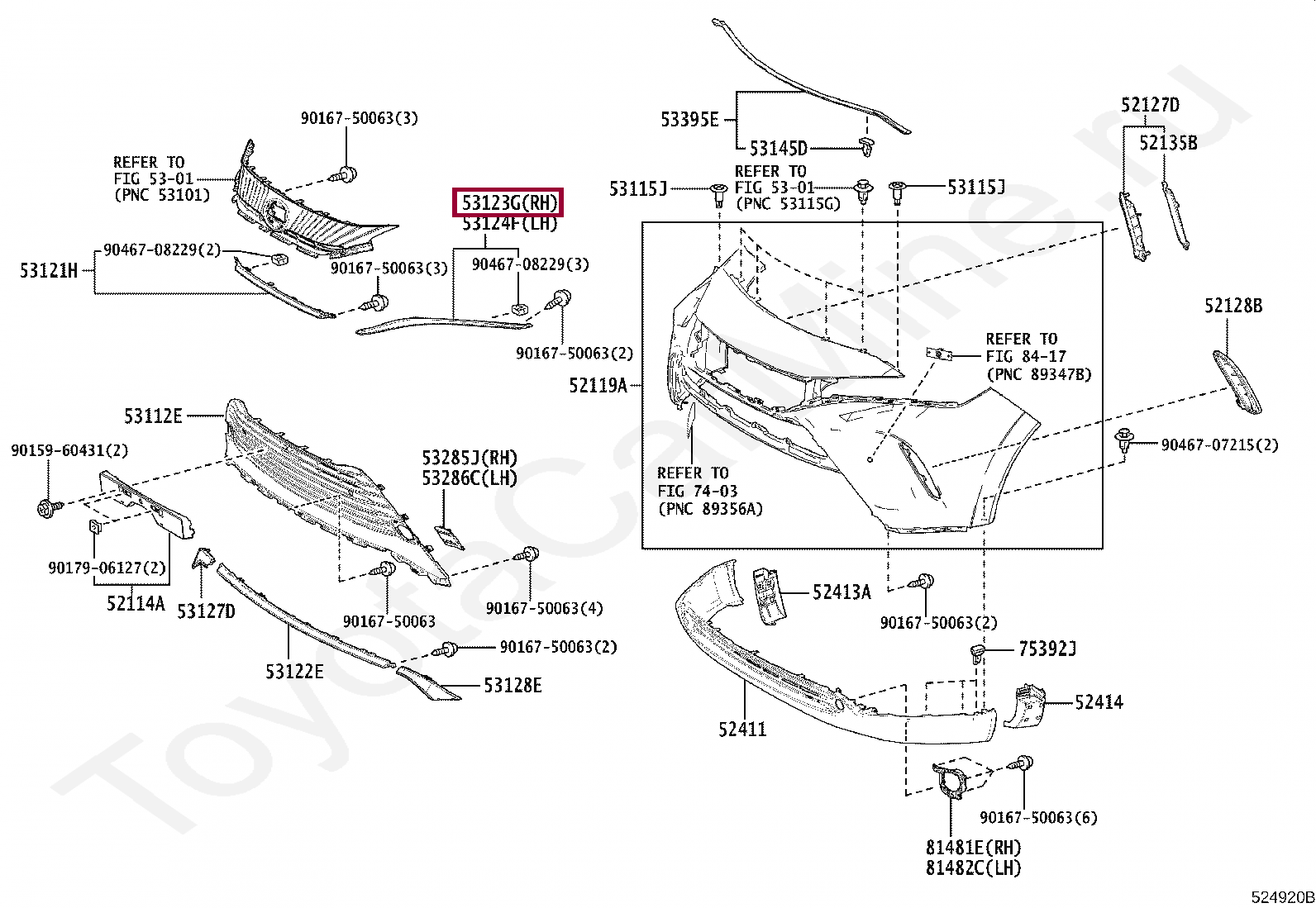 Запчасти Тойота: MOULDING, RADIATOR GRILLE SIDE, RH (5312348070)