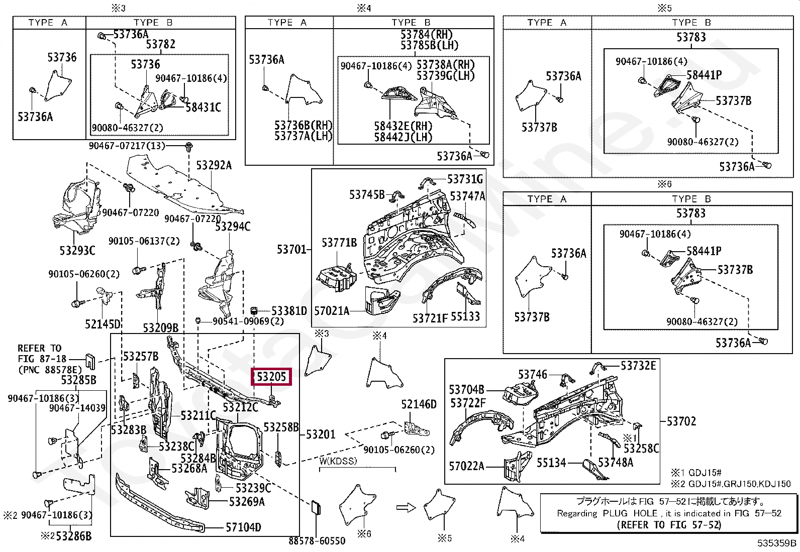 Запчасти Тойота: Панель передняя (5320560090)