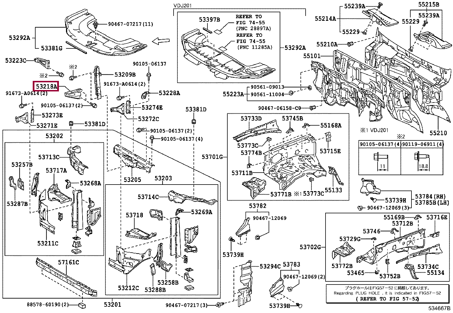 Запчасти Тойота: Кронштейн радиатора (5321860170)