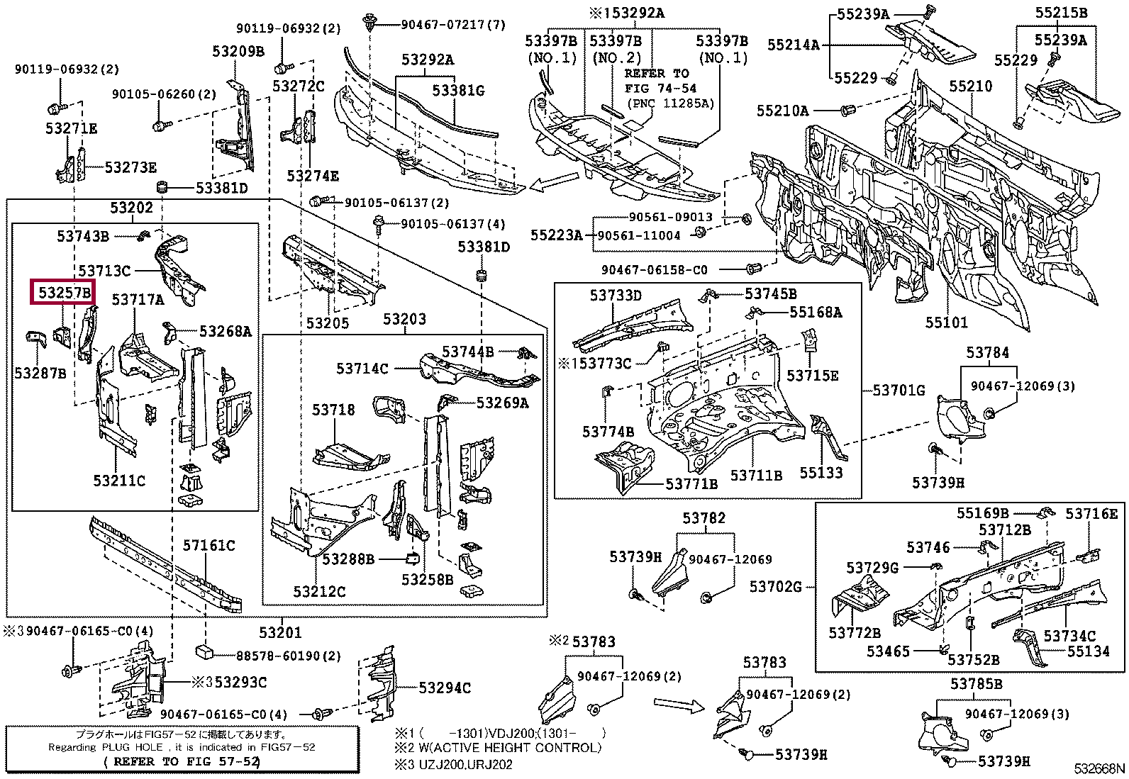 Запчасти Тойота: Кронштейн радиатора (5325760100) (5325760100)