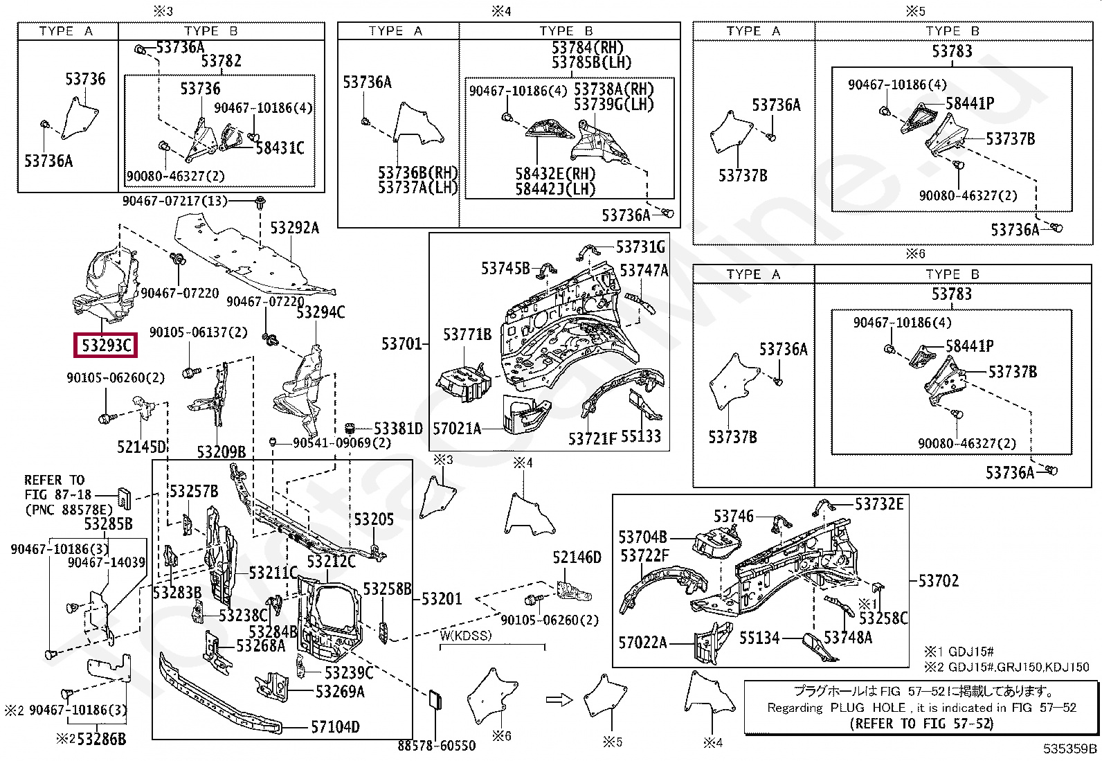 Запчасти Тойота: Дефлектор радиатора правый (5329360190)