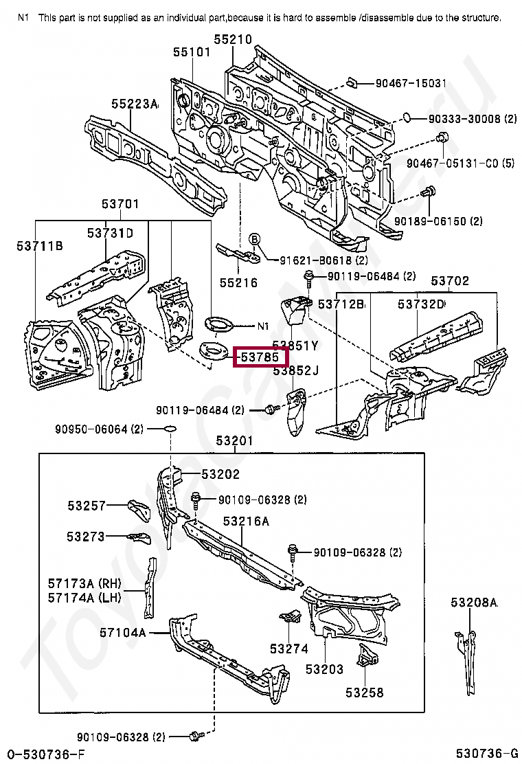 Запчасти Тойота: REINFORCE, FRONT SUSPENSION UPPER ARM, NO.1 (5378553010)