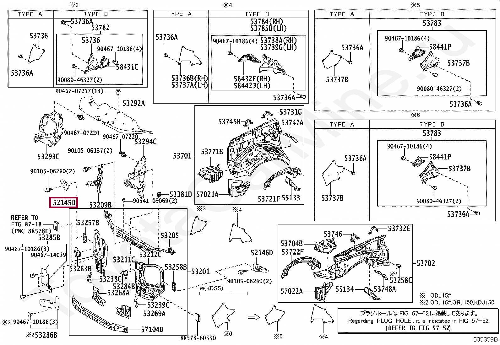 Запчасти Тойота: Кронштейн крыла правый (5380360120)