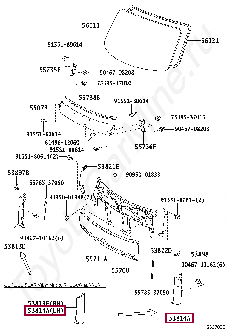 Запчасти Тойота: PANEL, FRONT SIDE, LH (5381437170A0)