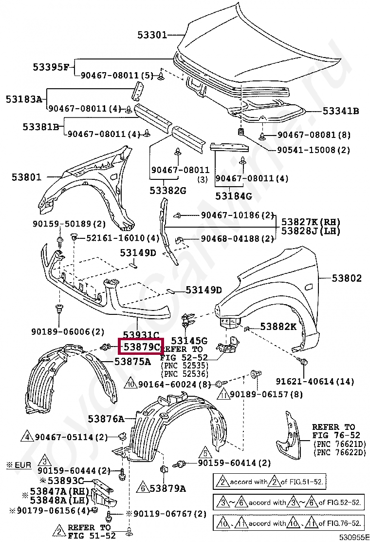 Запчасти Тойота: Крепеж (5387960010)