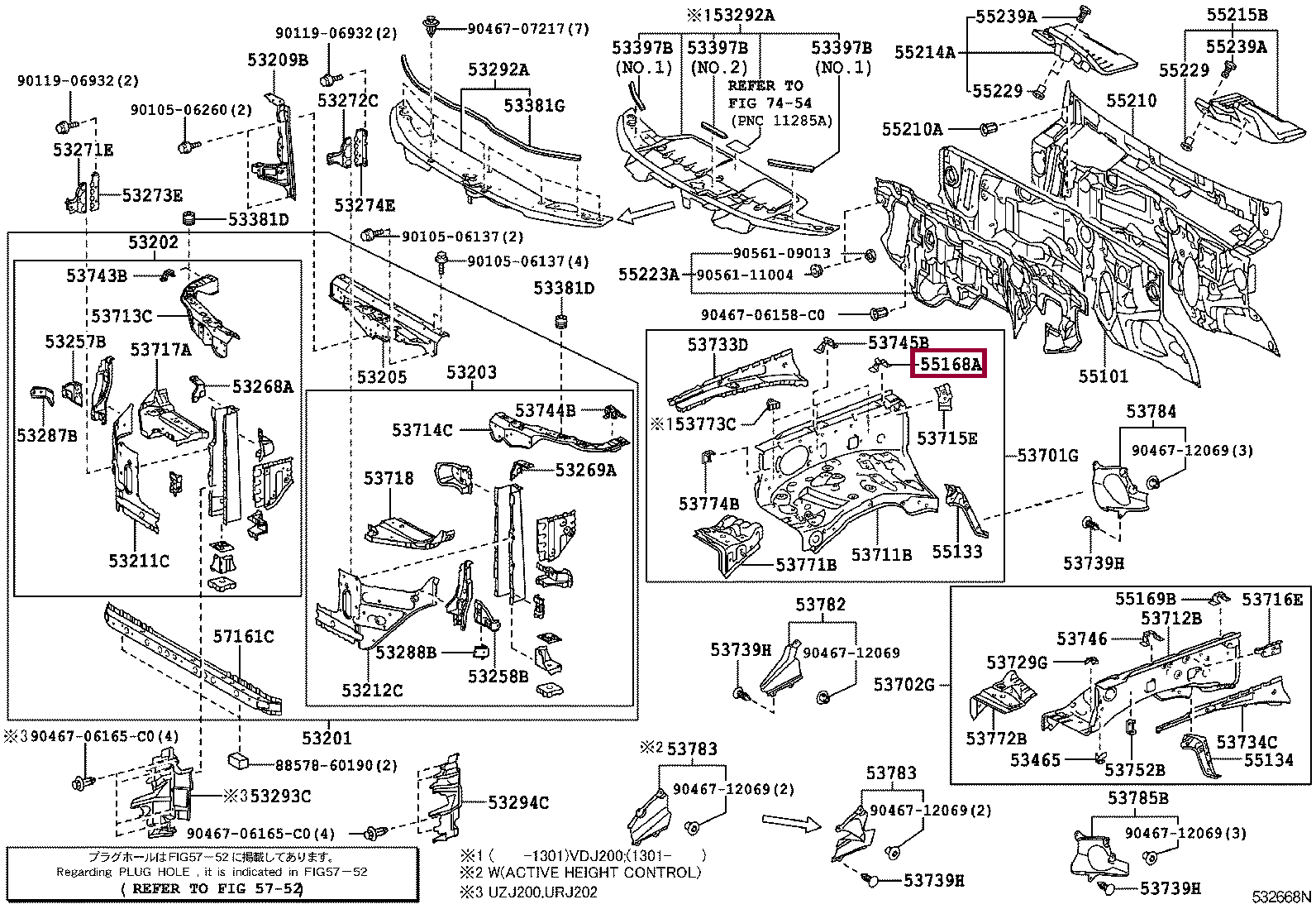Запчасти Тойота: BRACKET, FRONT FENDER MOUNTING, LH (5573160020)