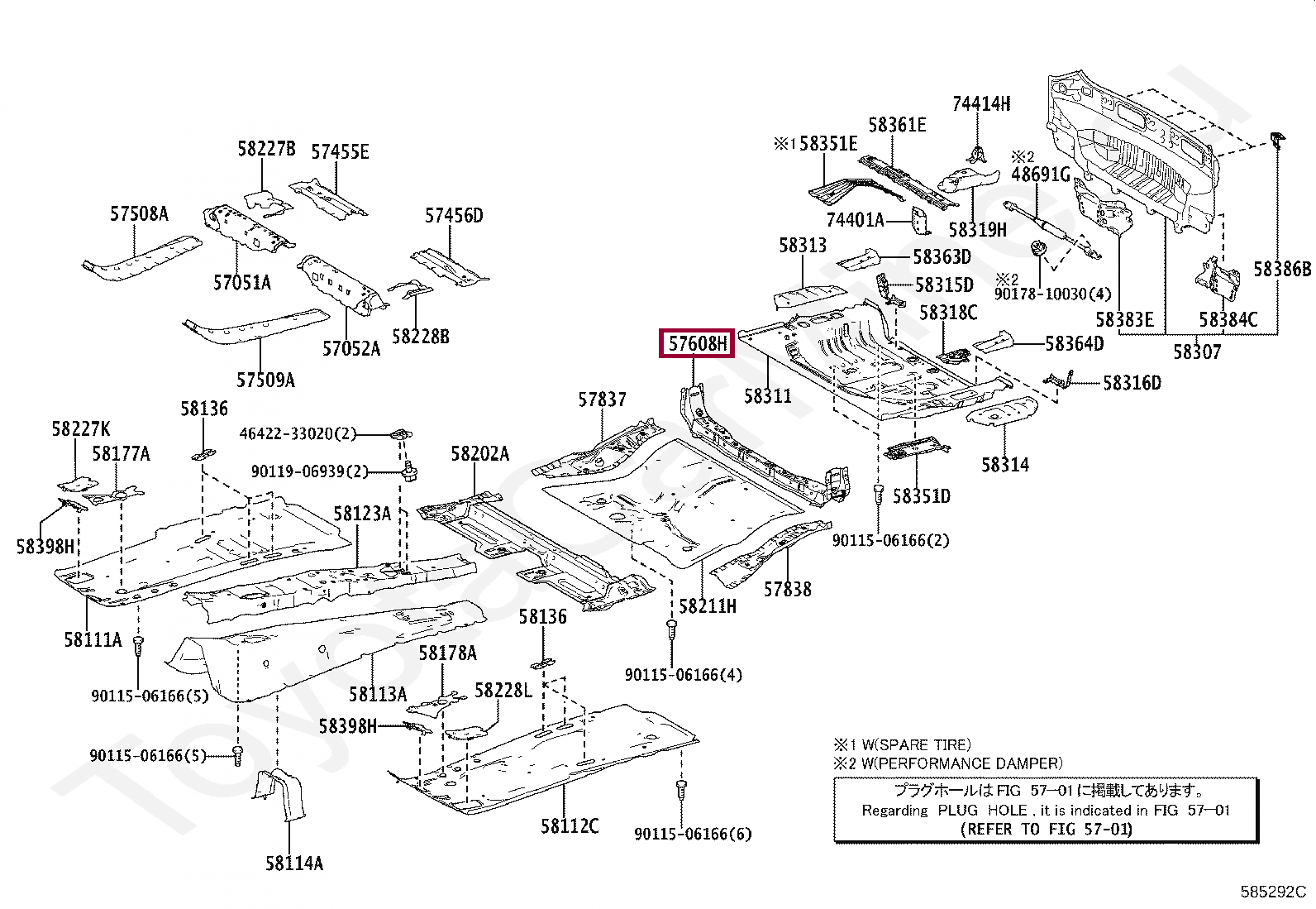 Запчасти Тойота: REINFORCE SUB-ASSY, SIDE MEMBER TO FLOOR, RH (5760878010)