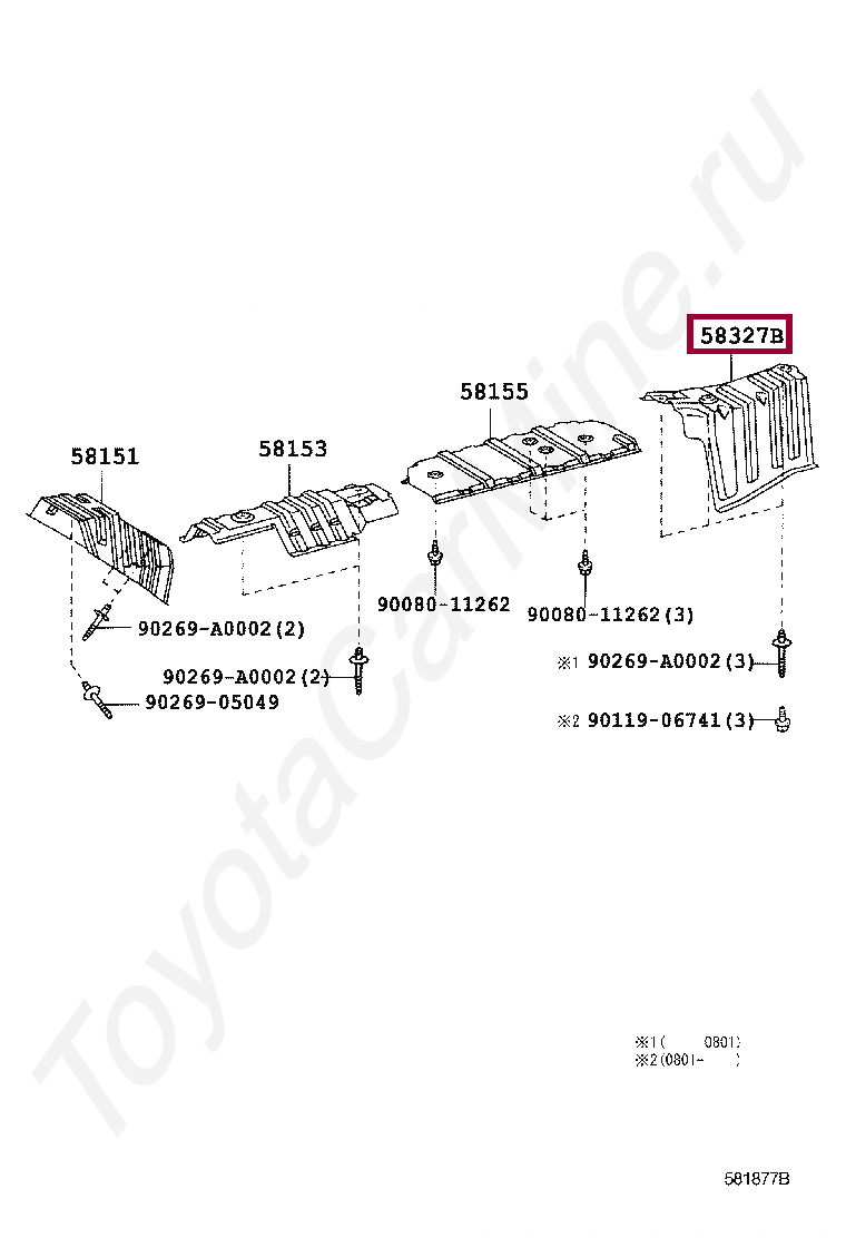 Запчасти Тойота: INSULATOR, MAIN MUFFLER HEAT (583270E010)