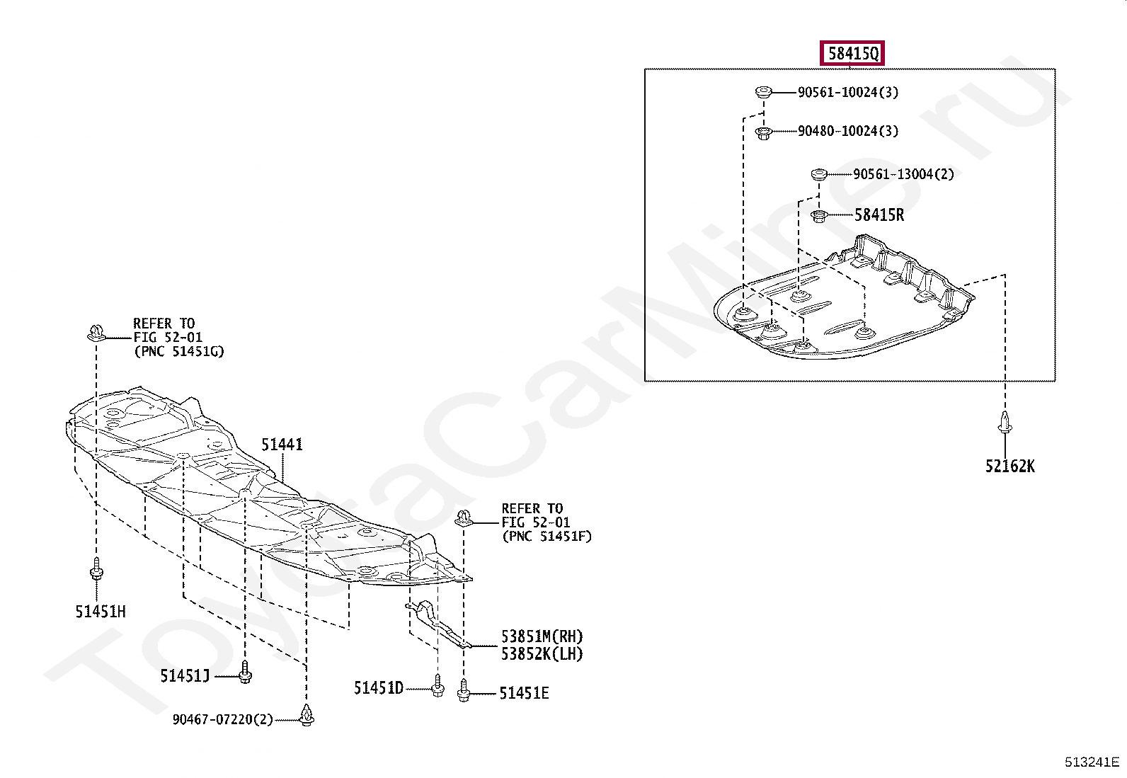 Запчасти Тойота: Обшивка днища запаски (5841533070)