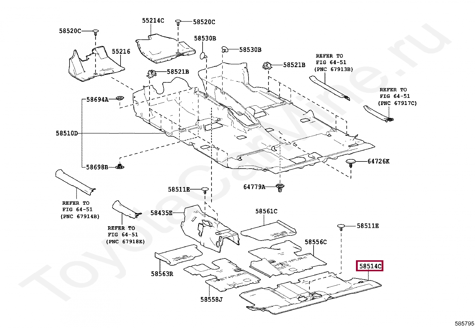 Запчасти Тойота: MAT, FROOR, REAR (5851442010)