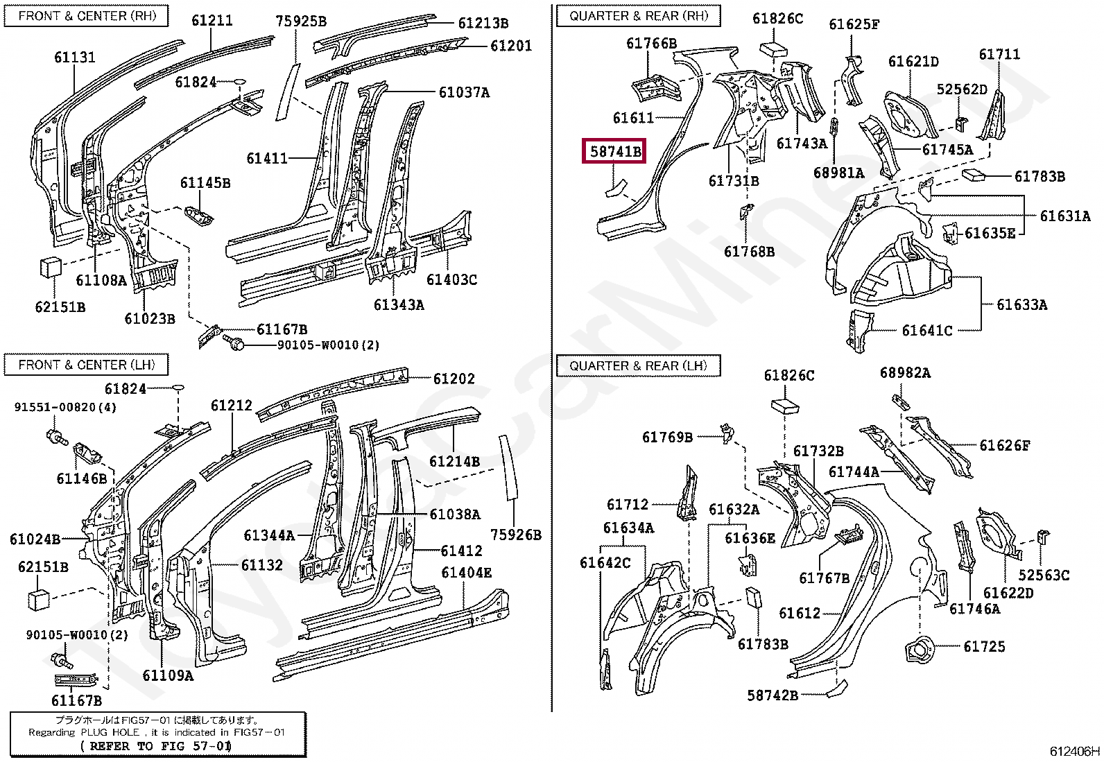 Запчасти Тойота: PROTECTOR, QUARTER PANEL, RH (587410D030)
