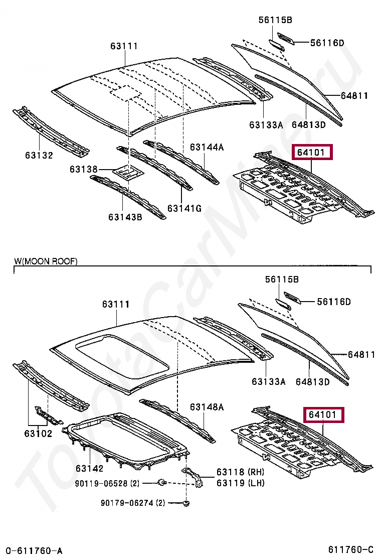 Запчасти Тойота: PANEL SUB-ASSY, UPPER BACK (6410105092)
