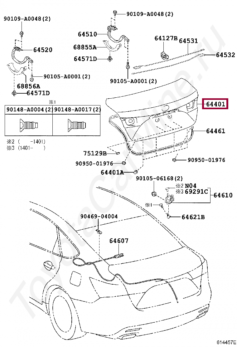 Запчасти Тойота: PANEL SUB-ASSY, LUGGAGE COMPARTMENT DOOR (6440107170)