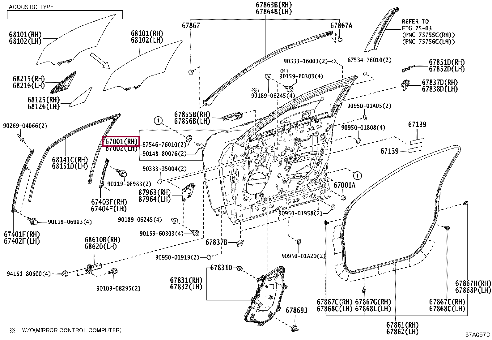 Запчасти Тойота: PANEL SUB-ASSY, FRONT DOOR, RH (6700179085)