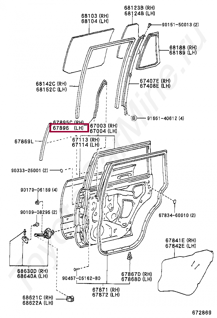 Запчасти Тойота: Уплотнитель (6789660020)