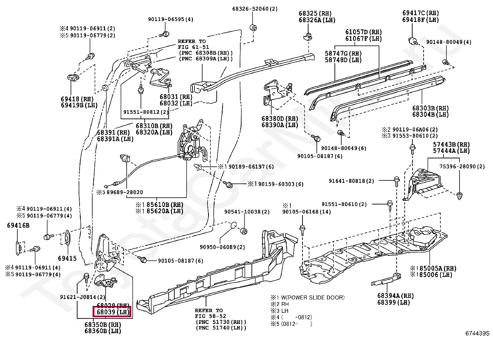 Запчасти Тойота: BASE SUB-ASSY, SLIDE DOOR LOWER ROLLER, LH (6803928070)