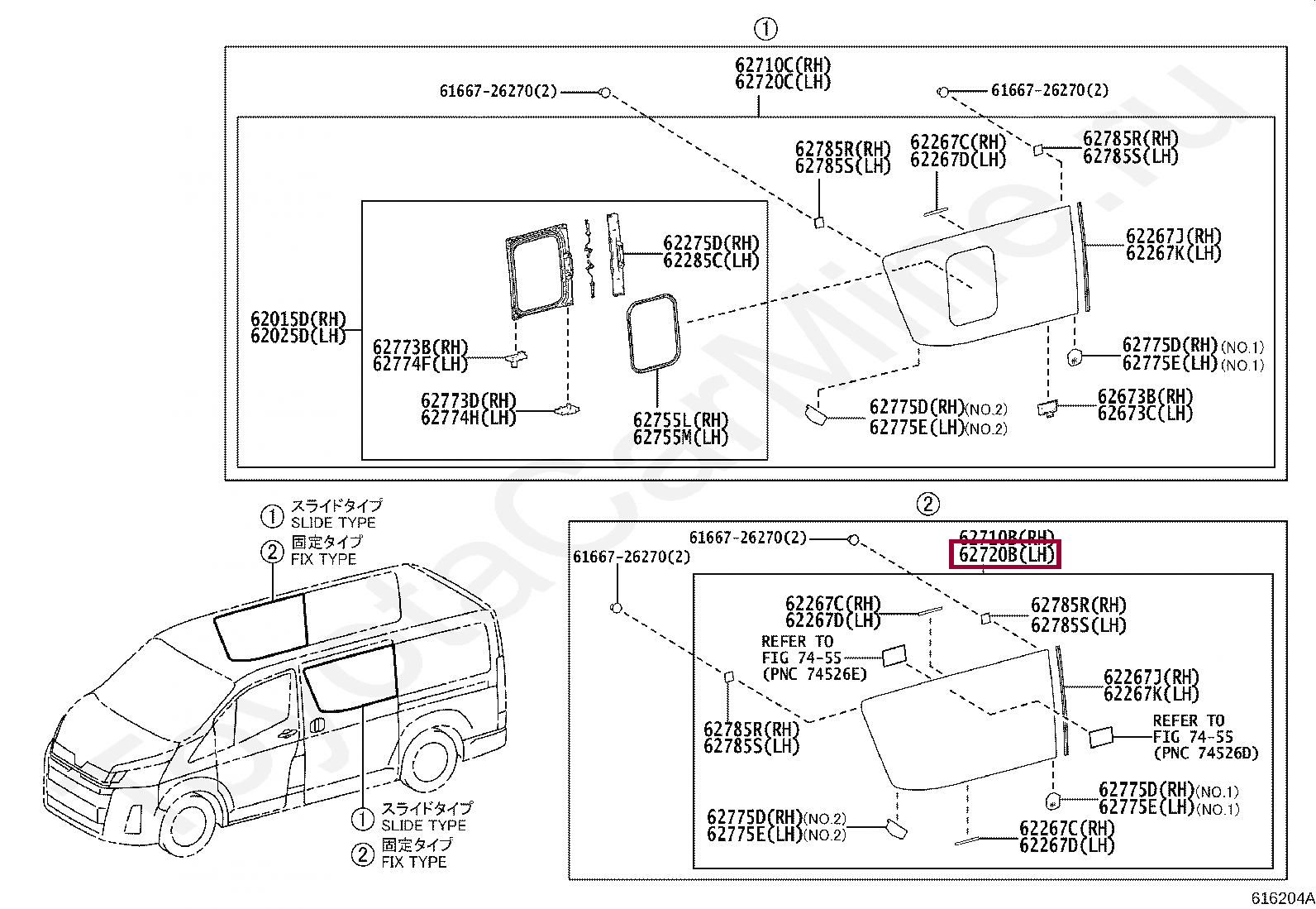 Запчасти Тойота: WINDOW ASSY, SIDE, FRONT LH (6810426060)