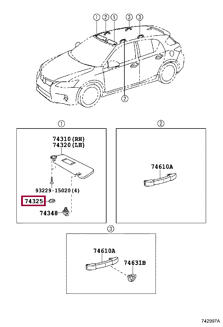 Запчасти Тойота: COVER, VISOR BRACKET (7431760020B1)
