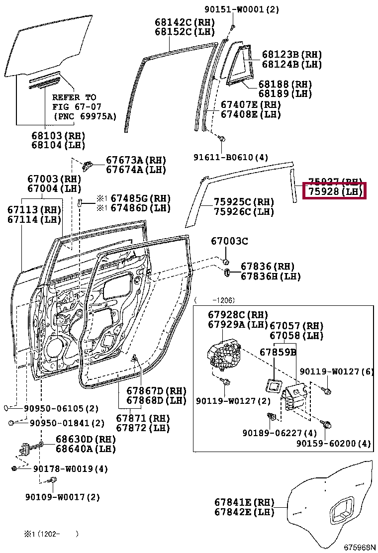 Запчасти Тойота: TAPE, BLACK OUT, NO.4 LH (759280F010)