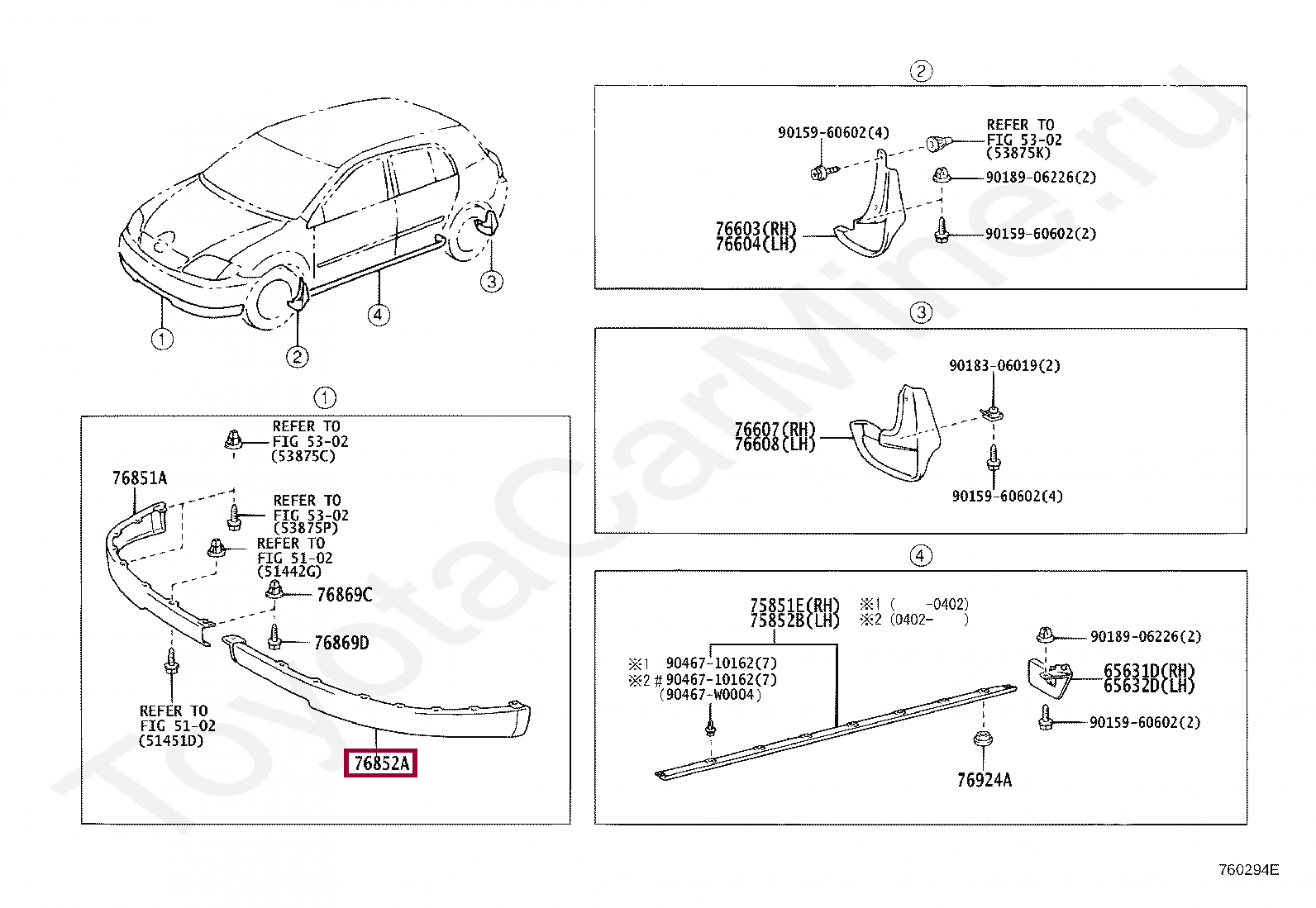 Запчасти Тойота: COVER, FRONT SPOILER, LH (7685202090B2)