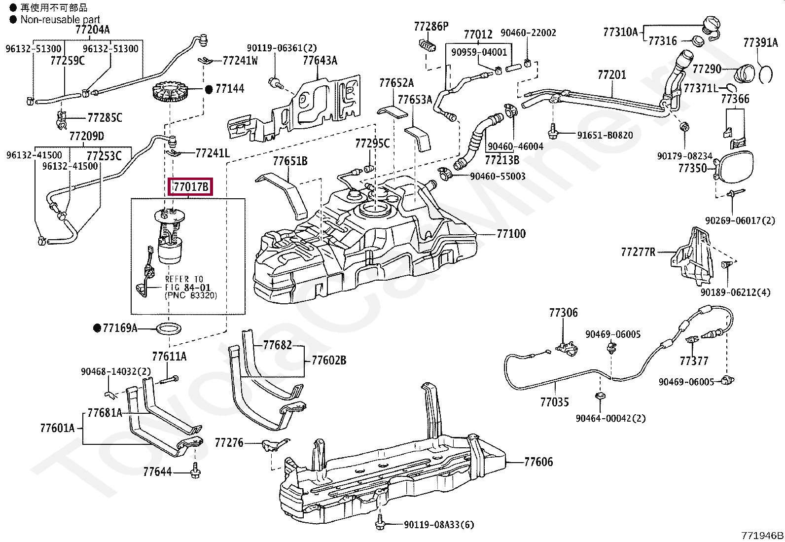 Запчасти Тойота: TUBE SUB-ASSY, FUEL TANK VENT (7702060330)