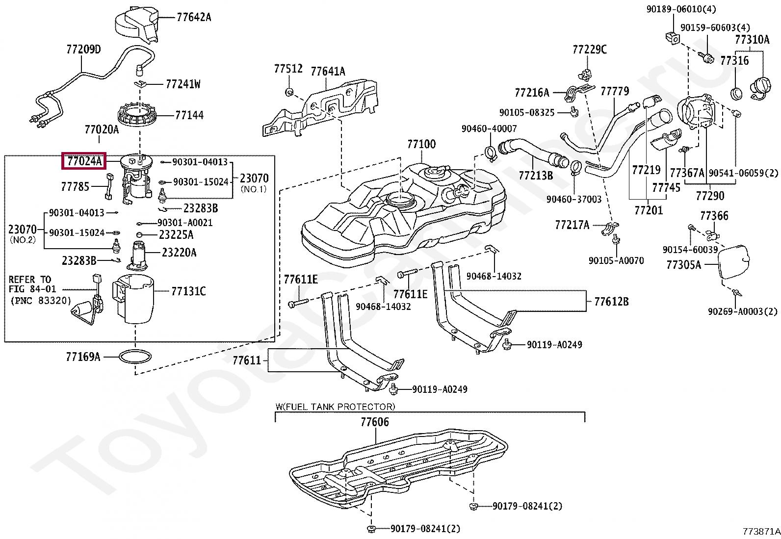 Запчасти Тойота: PLATE SUB-ASSY, FUEL SUCTION (7702404020)