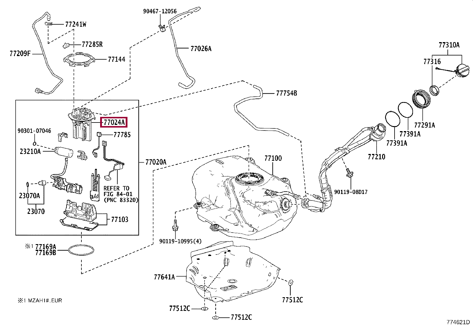 Запчасти Тойота: PLATE SUB-ASSY, FUEL SUCTION (7702412380)